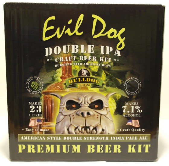 Bulldog Brews Evil Dog American Double IPA. 23 Liter.